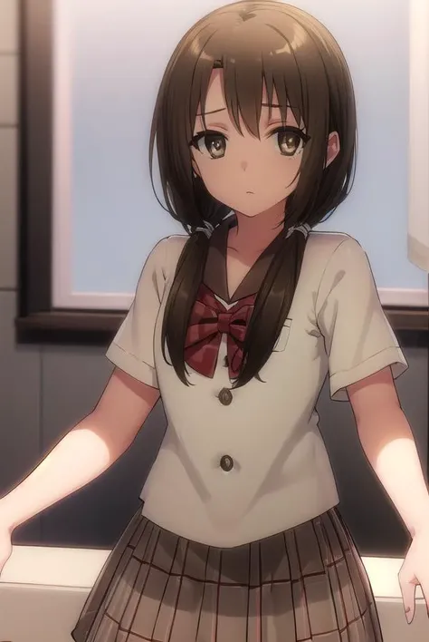 Anime girl in school uniform standing in front of a window - SeaArt AI