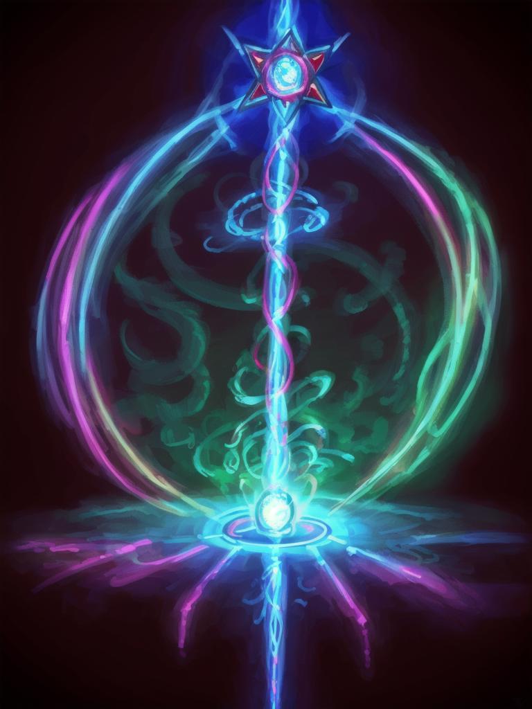 A digital painting of a sword with a star on it - SeaArt AI