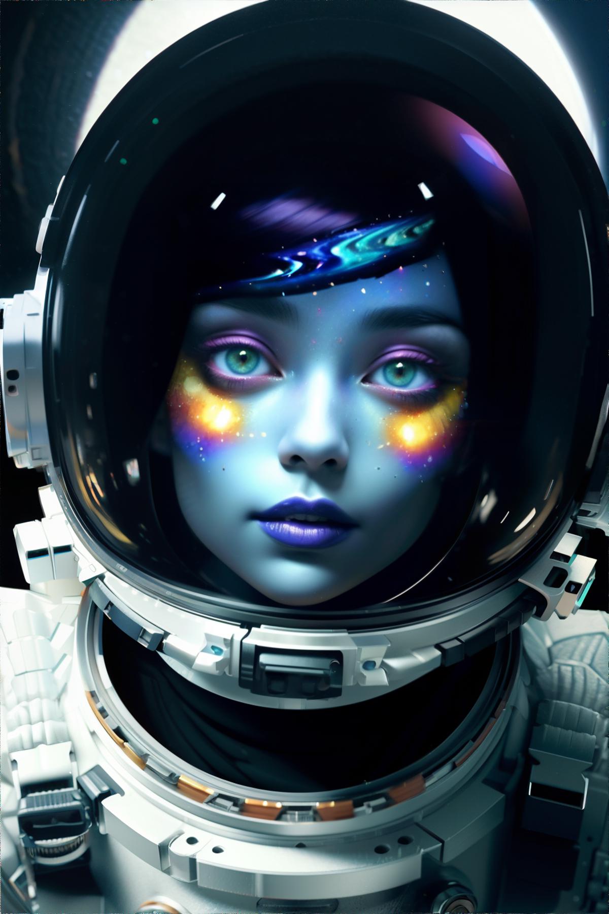 A close up of a person in a space suit with a space helmet - SeaArt AI