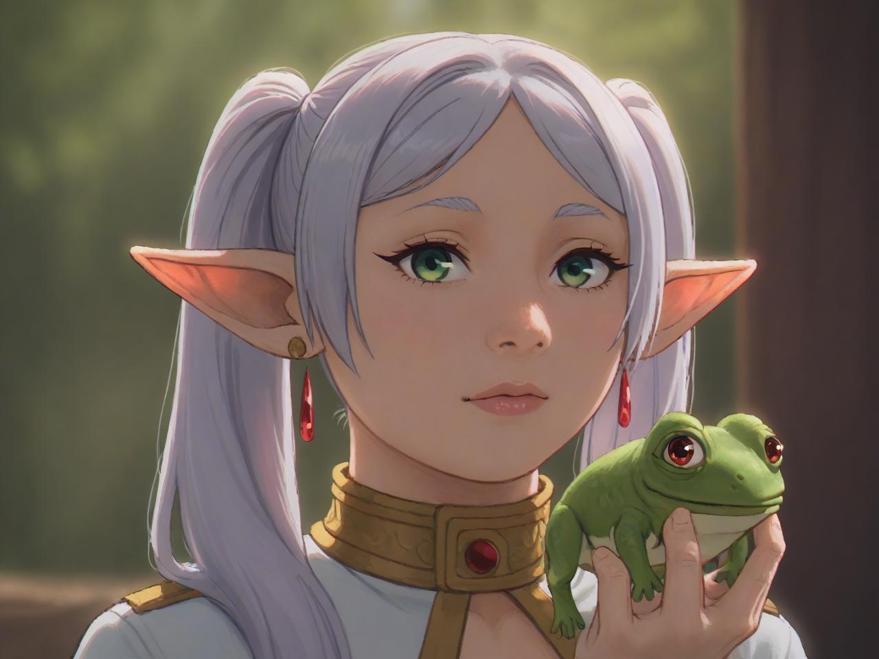A close up of a person holding a frog in a cartoon style - SeaArt AI