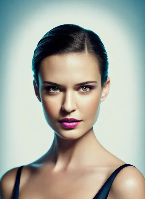 A close up of a woman with a pink lipstick on her lips - SeaArt AI