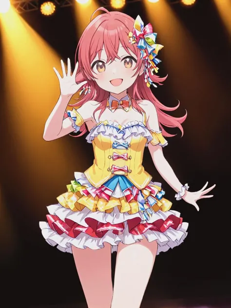 A close up of a person in a dress on a stage - SeaArt AI
