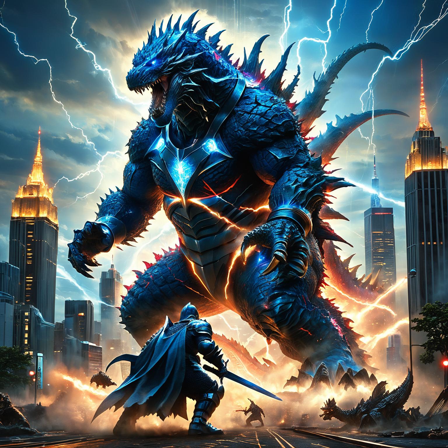 Godzilla rising movie poster - SeaArt AI