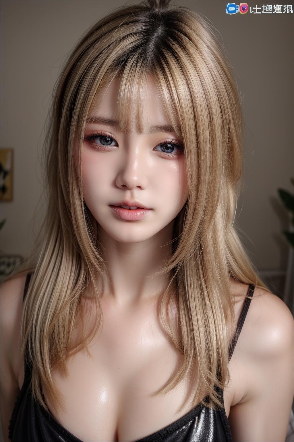 A woman with long blonde hair and blue eyes posing for a picture - SeaArt AI
