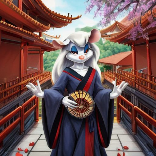 A close up of a cartoon mouse in a kimono - SeaArt AI