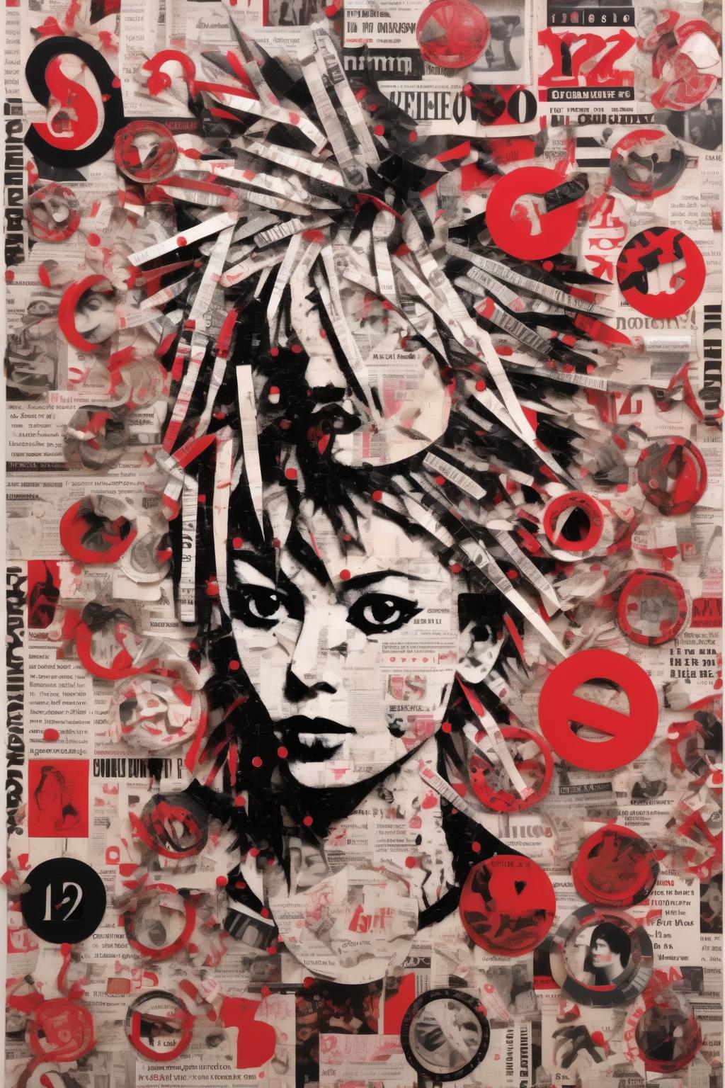 A painting of a woman with a mohawk on her head - SeaArt AI