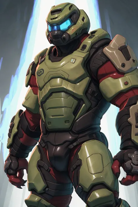A close up of a person in a suit with a helmet and a gun - SeaArt AI