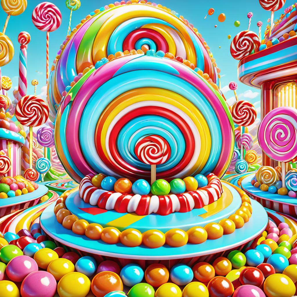 A large colorful candy land with lots of different colored candies ...