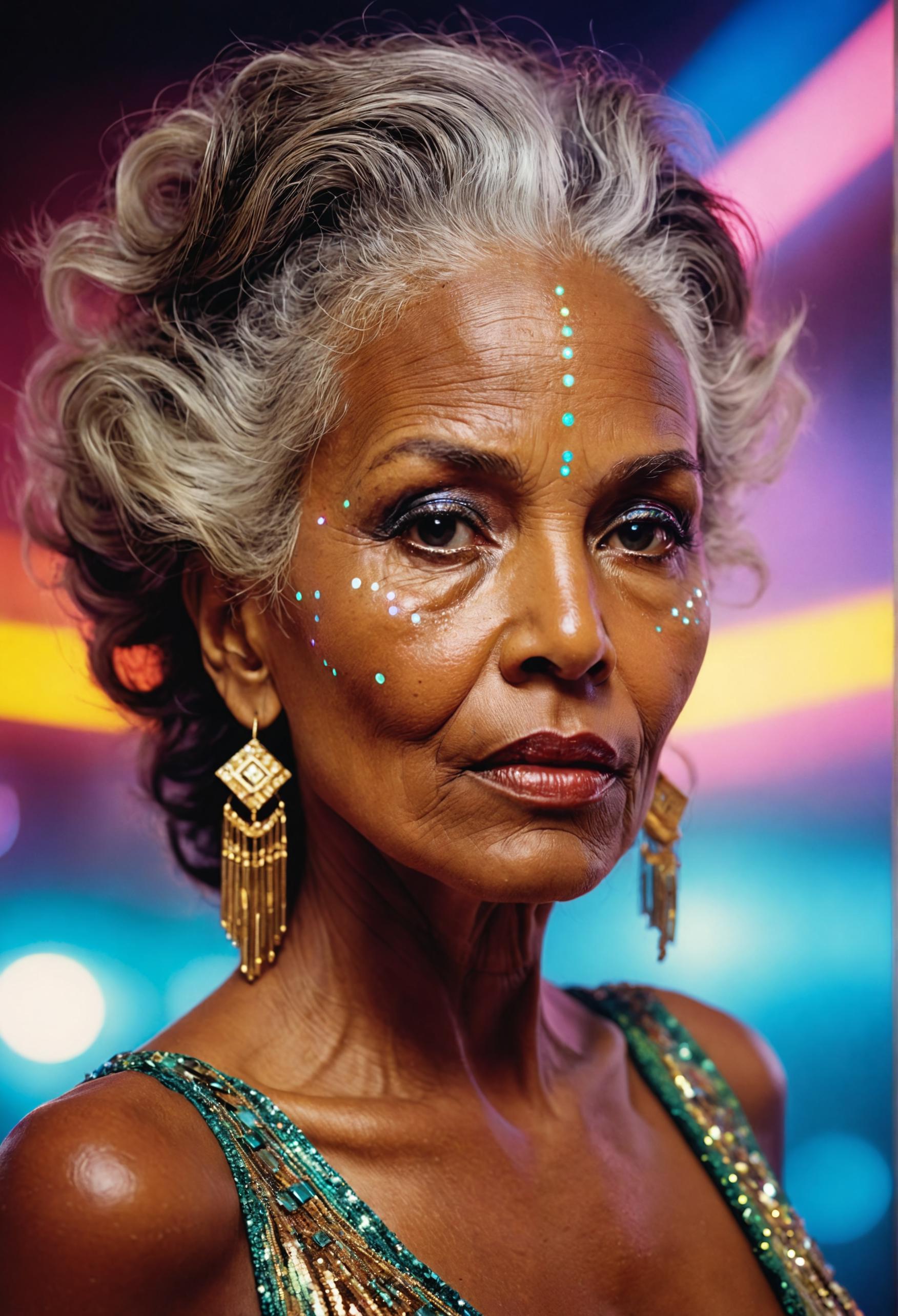 A close up of a woman with glitter on her face - SeaArt AI