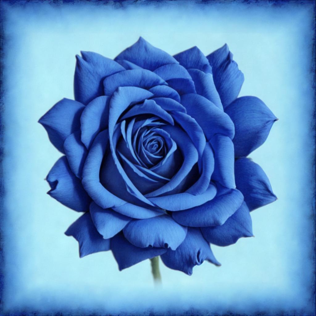 A close up of a blue rose with a blue background - SeaArt AI