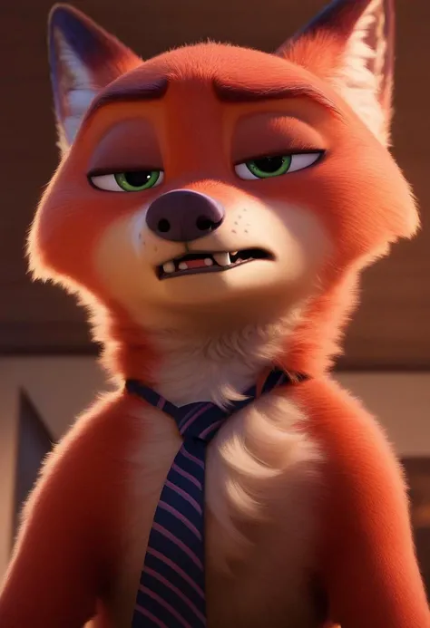 A close up of a cartoon fox wearing a tie and a tie - SeaArt AI