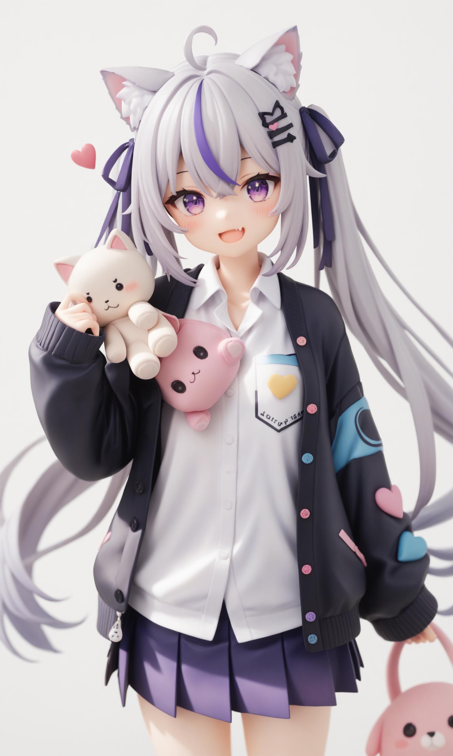 A close up of a person holding a stuffed animal and a stuffed animal ...