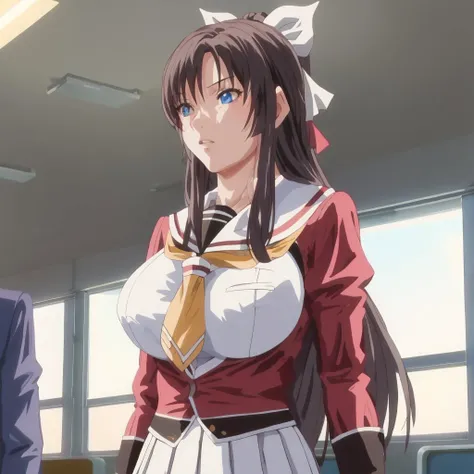 Anime image of a woman in a uniform standing in a room - SeaArt AI