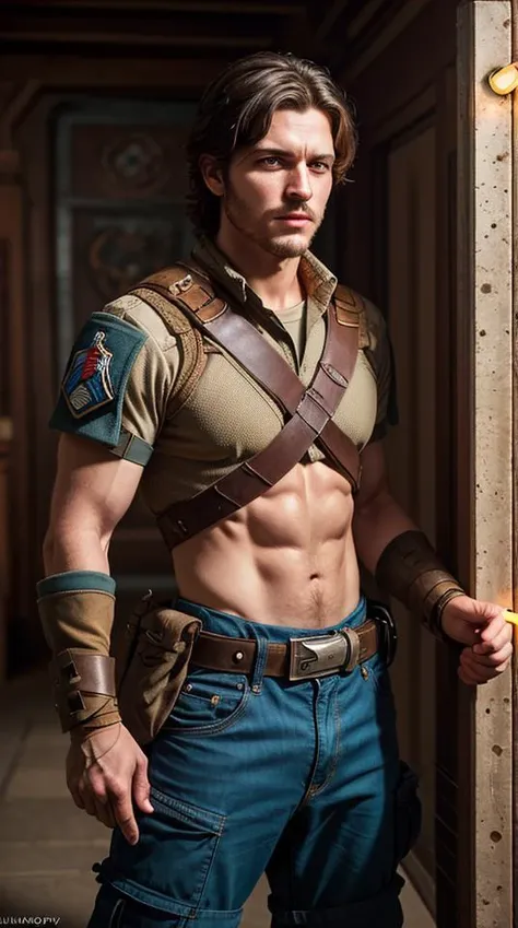 A man in a costume is standing in a doorway - SeaArt AI