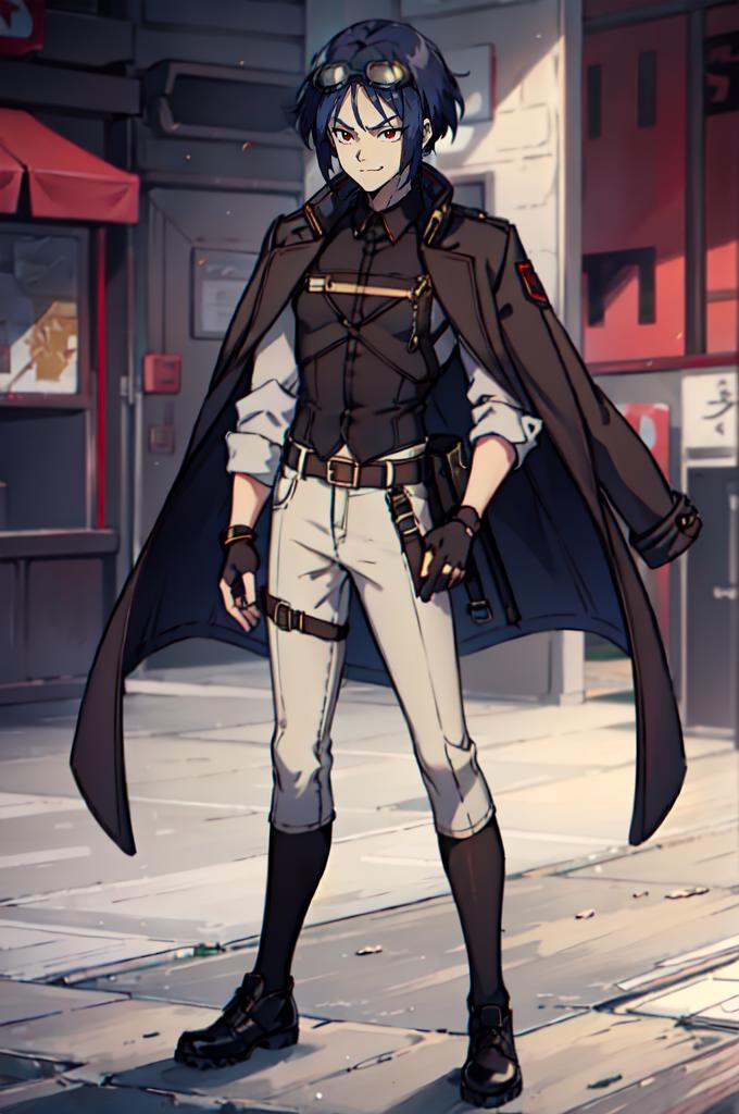 A close up of a person standing on a street with a coat - SeaArt AI