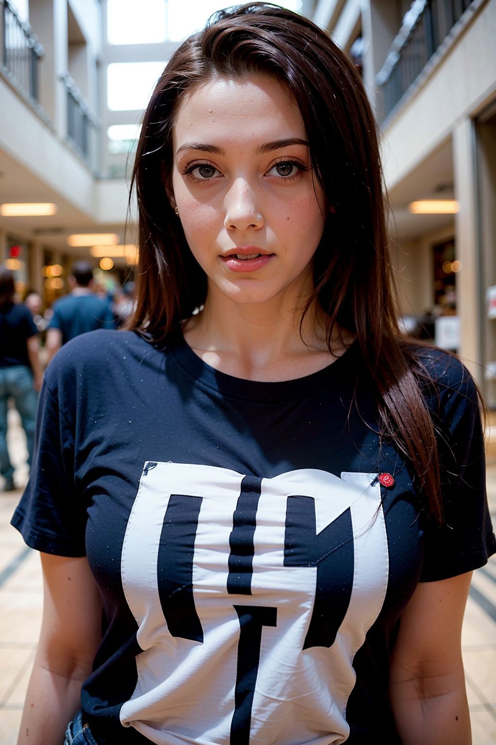 Arafed woman in a black shirt with a white number 11 on it - SeaArt AI