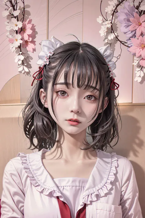 There is a girl with a flower crown on her head - SeaArt AI