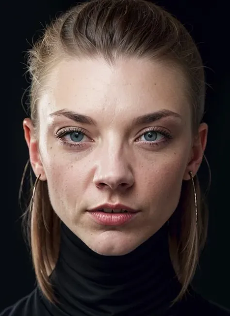 A close up of a woman with a black turtle neck top - SeaArt AI