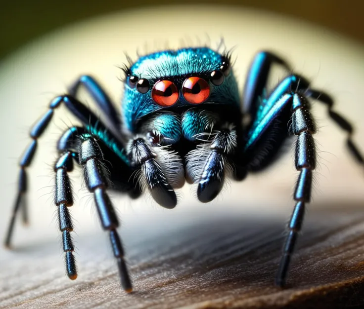 A cute fluffy jumping spider made out of magic, ((fairytale) - SeaArt AI
