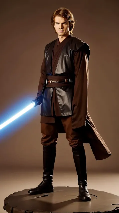 A man in a jedi costume holding a light saber - SeaArt AI