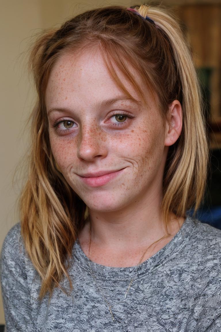 A close up of a young girl with freckles on her face - SeaArt AI