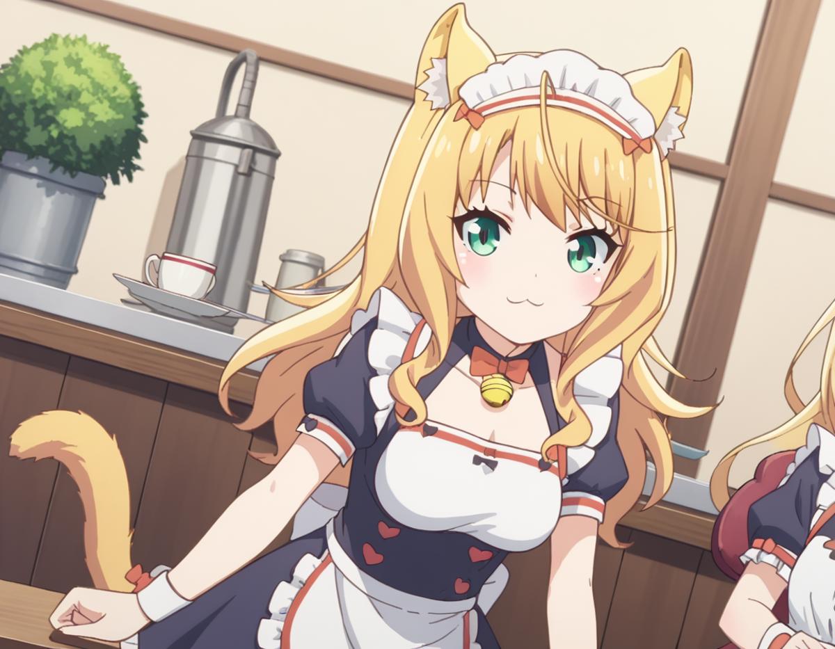 Anime image of two women in maid outfits standing in a kitchen - SeaArt AI