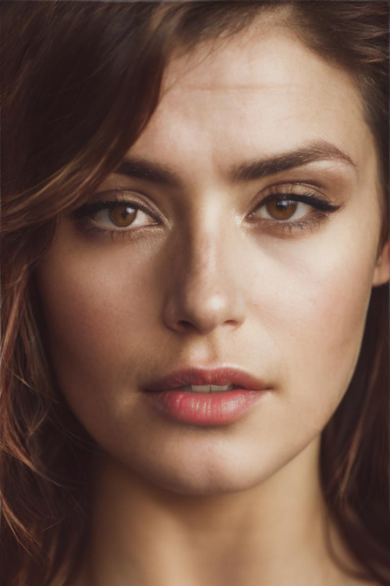 A close up of a woman with a very big eye - SeaArt AI