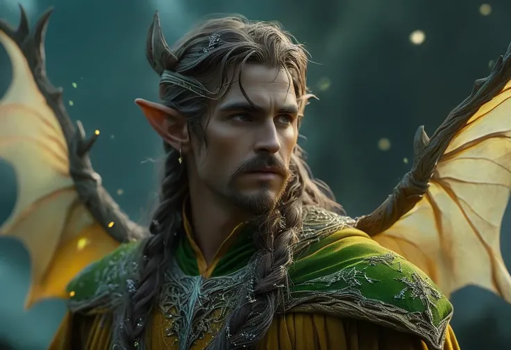 A close up of a man with long hair and a dragon like head - SeaArt AI