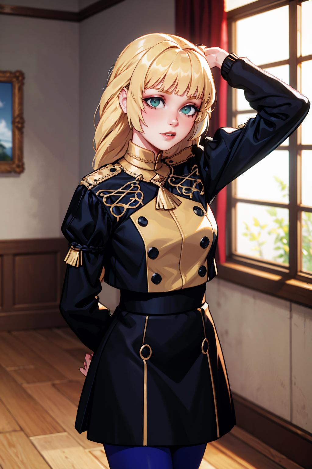 A close up of a person in a uniform standing in a room - SeaArt AI