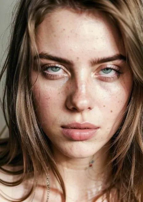 A close up of a woman with freckles on her face - SeaArt AI