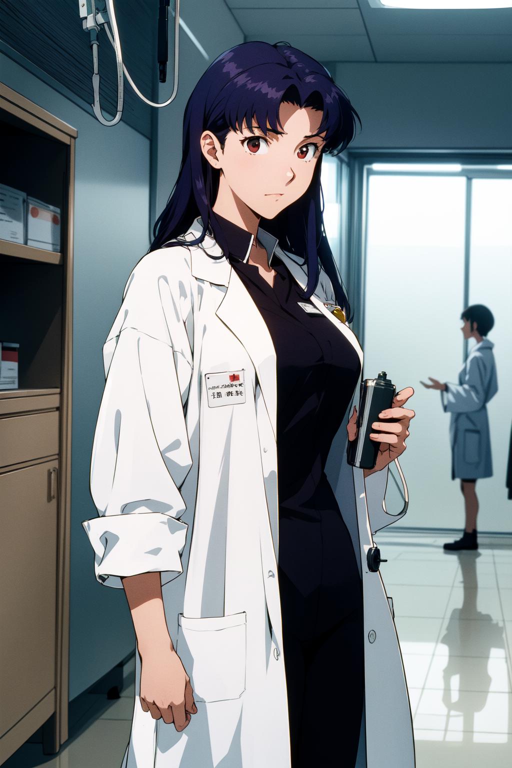 Anime character in a lab coat standing in a hospital hallway - SeaArt AI