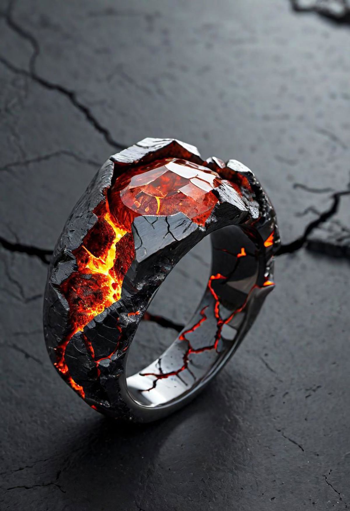 A close up of a ring with a lava inside of it - SeaArt AI