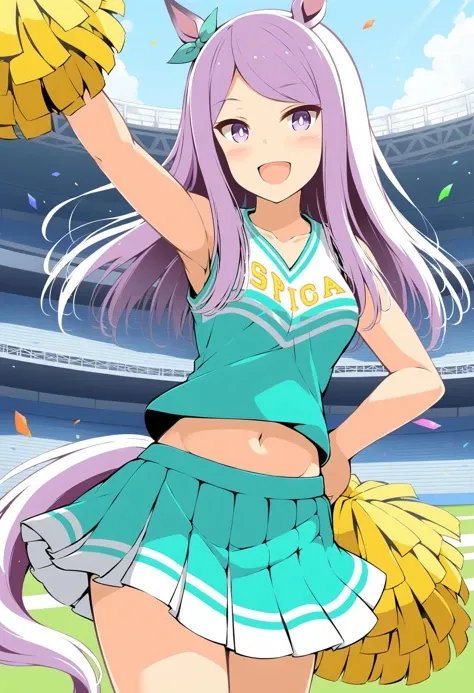 A girl in a cheerleader outfit holding a banana in her hand - SeaArt AI