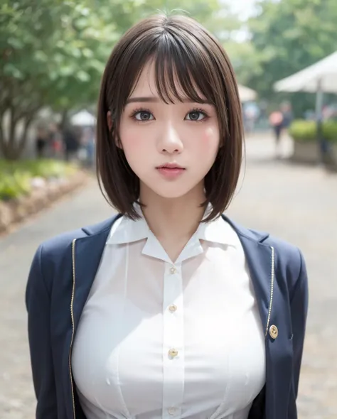 A close up of a woman in a white shirt and jacket - SeaArt AI