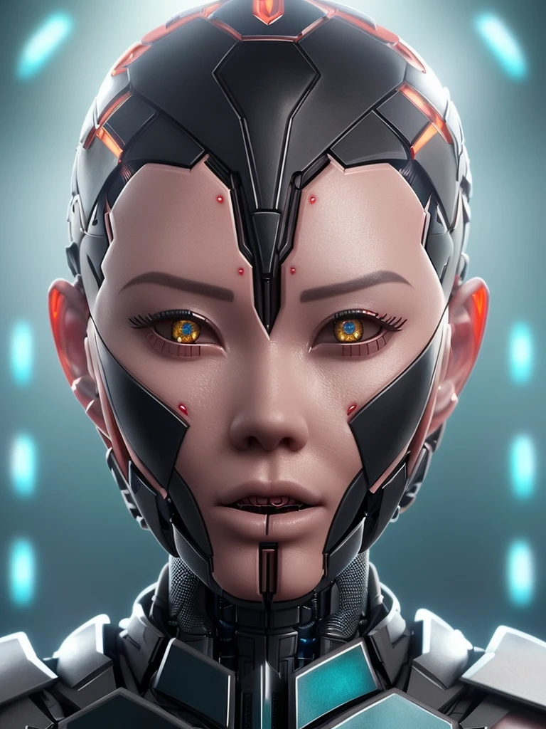 A close up of a woman with a futuristic helmet on - SeaArt AI
