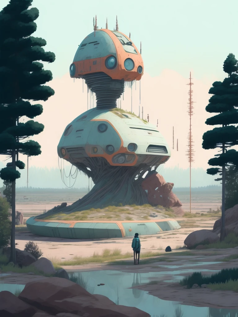 an artist's rendering of a futuristic landscape by Simon Stl - SeaArt AI