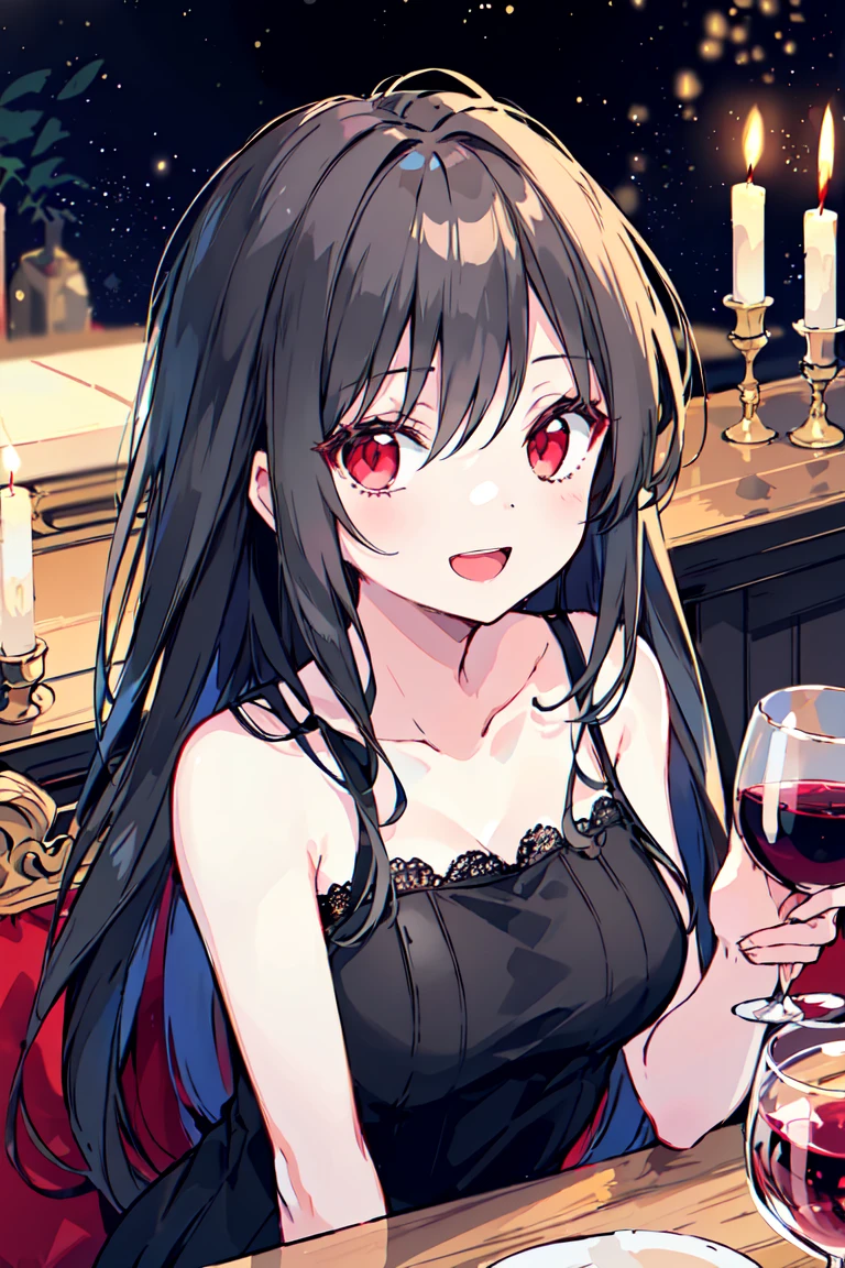 1girl, long hair, solo, red eyes, looking at viewer - SeaArt AI