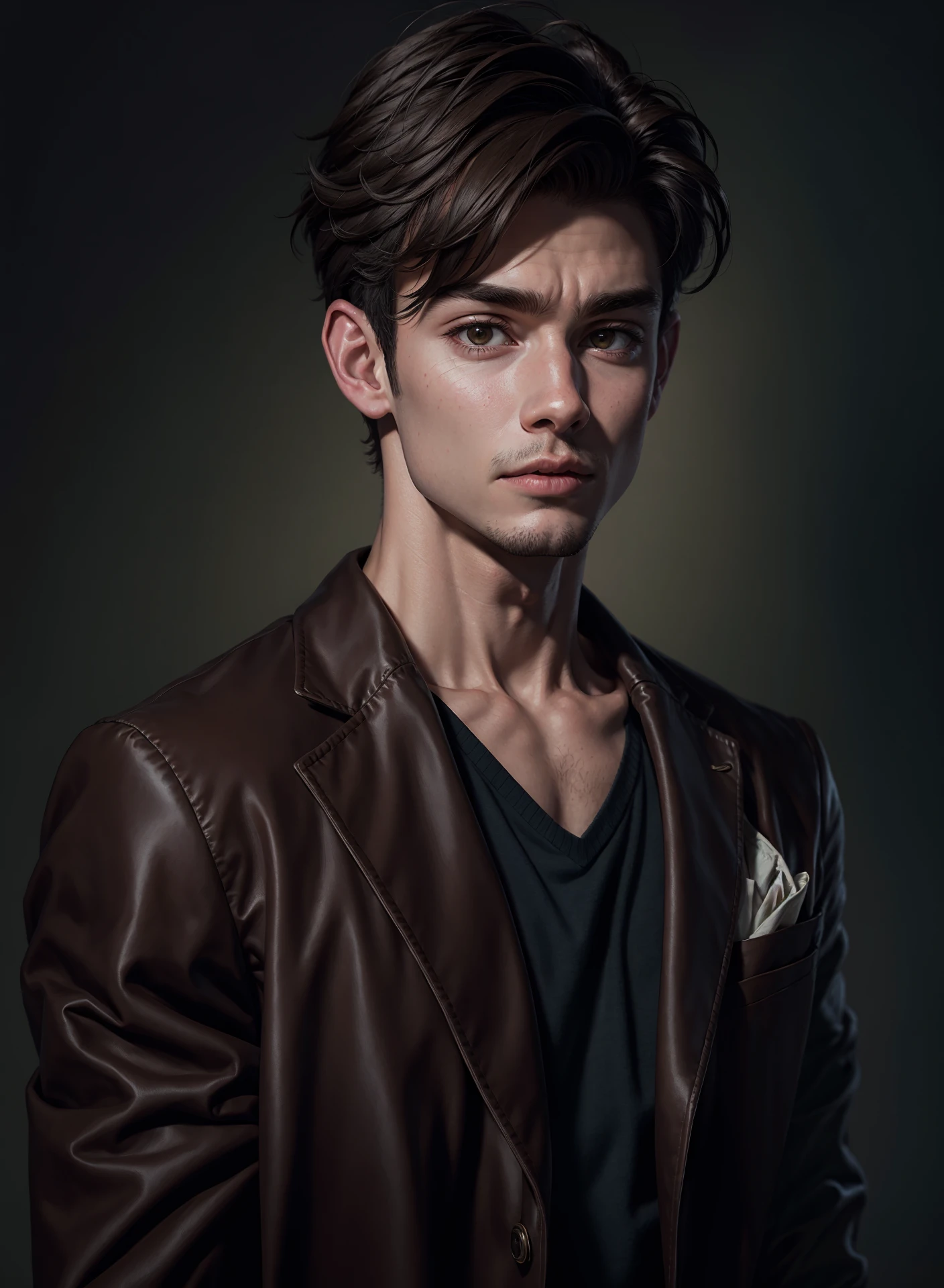 1boy, adult, portrait, upper body, oil painting style, oil painting ...