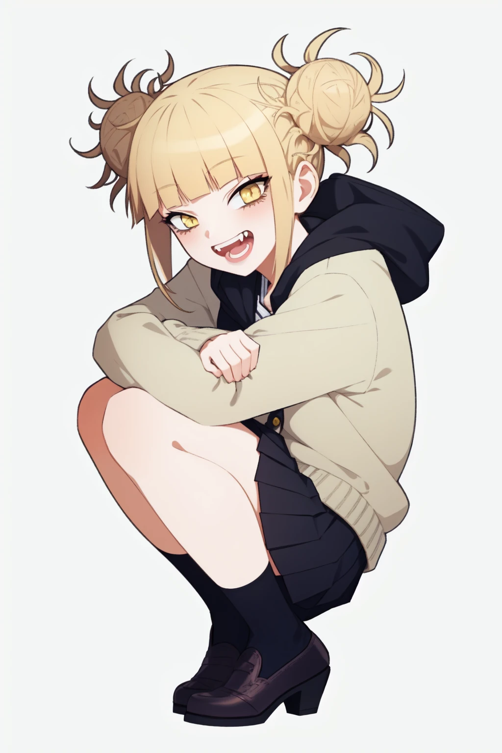 1girl, solo, sitting, full body, cowboy shot, togahimiko, toga himiko ...