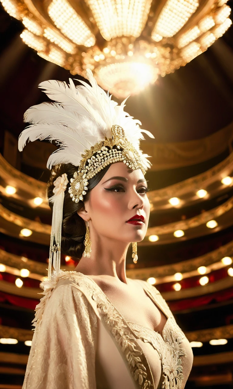 Western fantasy,opera,An opera diva stands before the audience - SeaArt AI