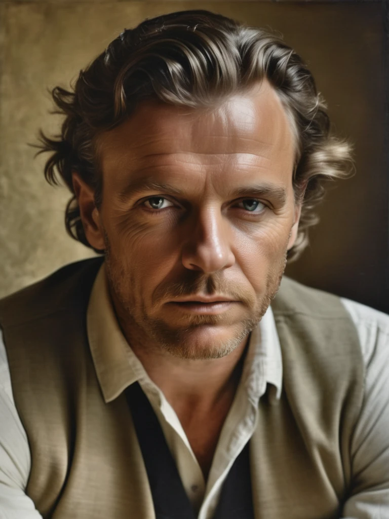 Masterpiece, best quality, man, portrait, realistic, looking at viewer ...