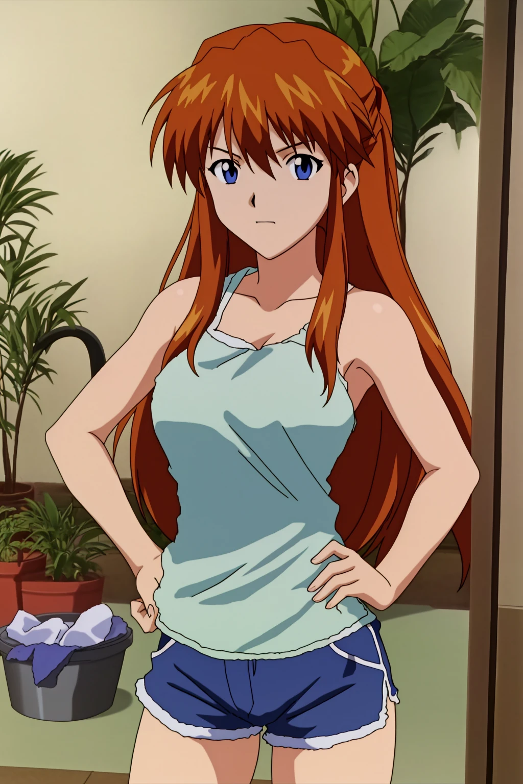 Asuka, 1girl, solo, long_hair, looking_at_viewer, bangs, blue - SeaArt AI