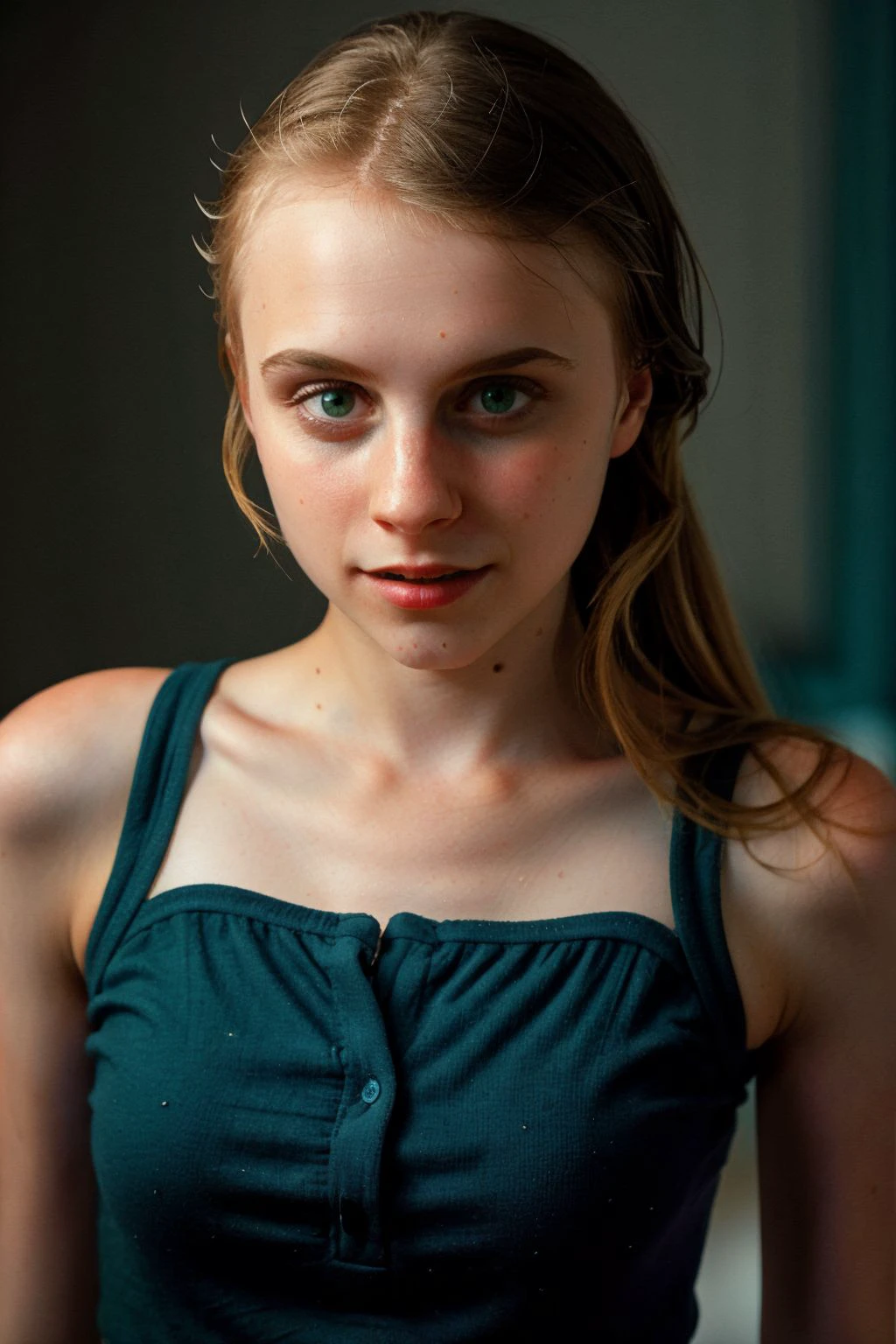 Glam (beauty photo:1.1) headshot of a simple modern female