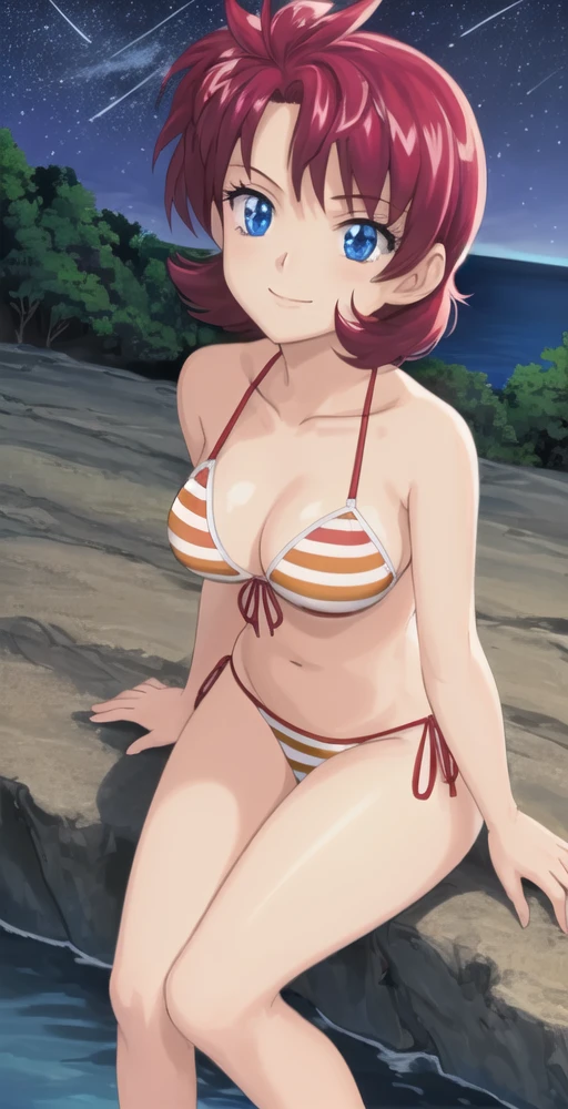 Myuu, 1girl, solo, portrait, smile, looking up, medium breasts - SeaArt AI