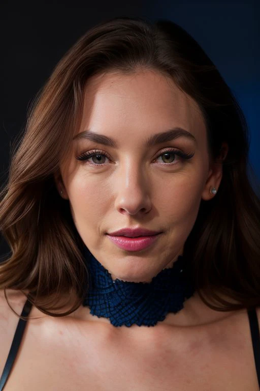 DEN_azzurra_moretti, (headshot:1.2) portrait on a (plain dark ...