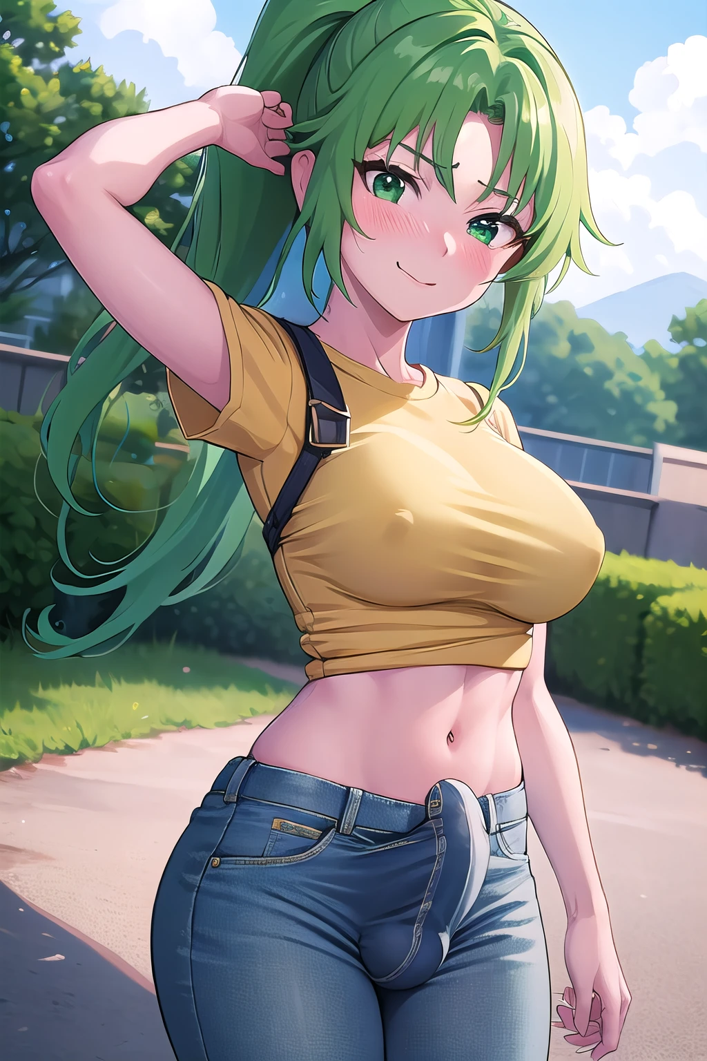 Masterpiece, best quality, ultra-high-detailed, erection under clothes - SeaArt AI