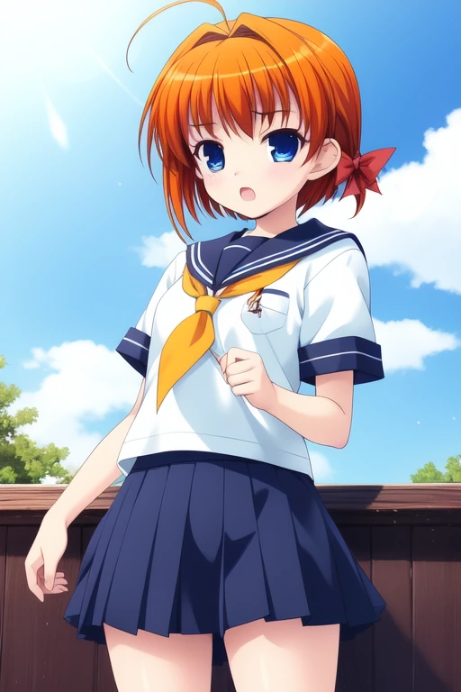 , HongouAi, 1girl, soro, blue_eyes, orange - SeaArt AI