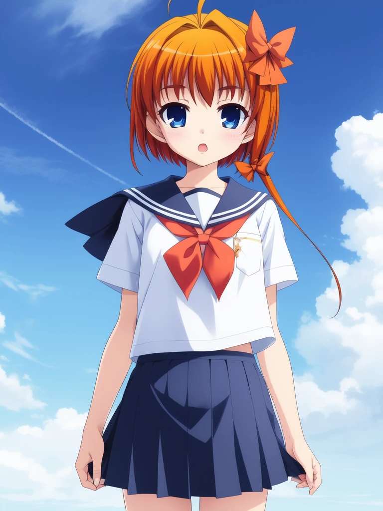 , HongouAi, 1girl, soro, blue_eyes, orange - SeaArt AI
