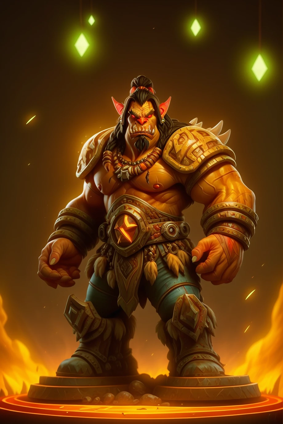 Portrait of an orc warrior wearing suit and tie,Blizzard Entertainment ...