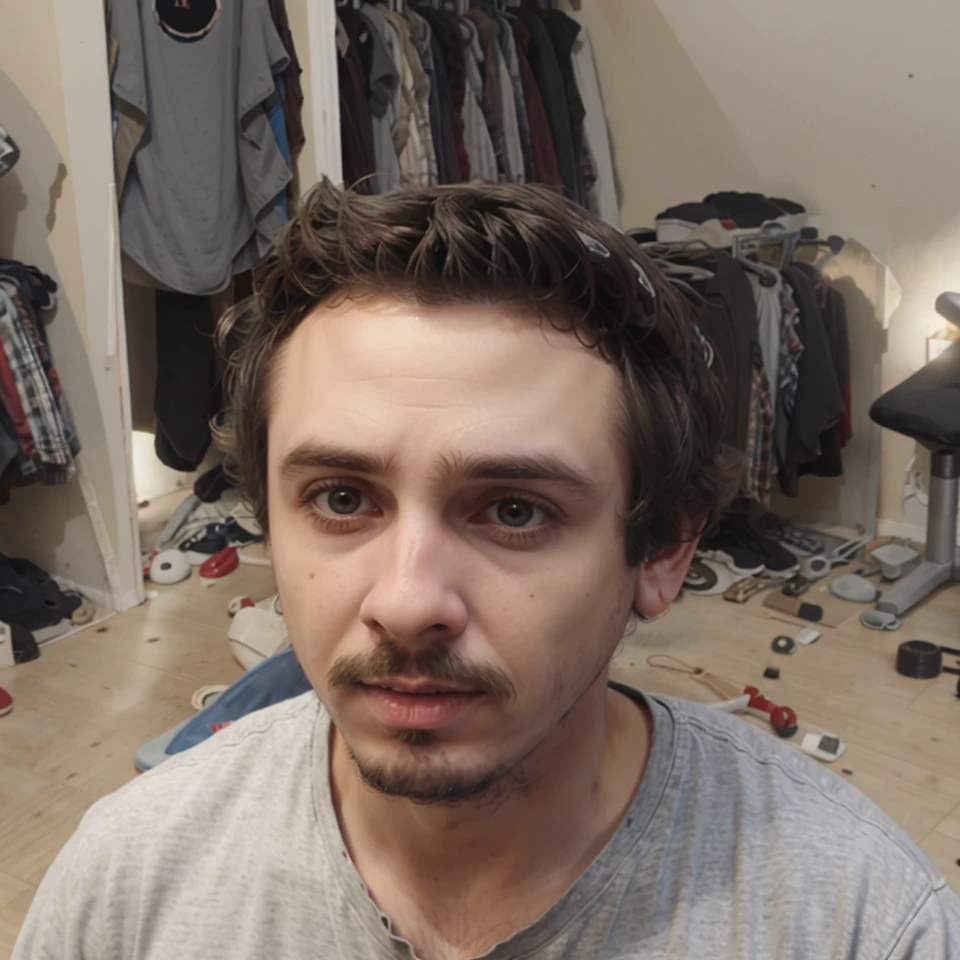 , b0ssmanjack, facial hair, indoors - SeaArt AI